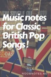 British Pop song collection - music notes for newbies